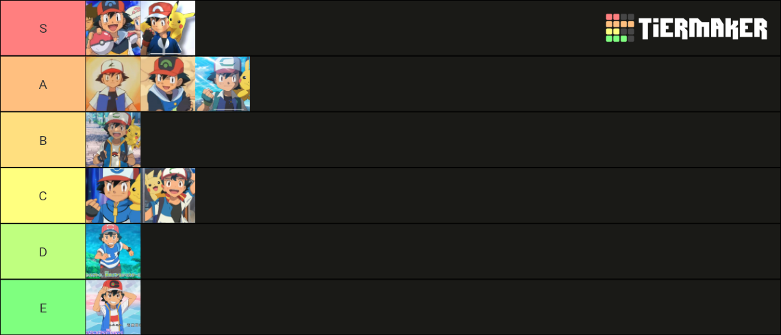 Ash Ketchum Designs Tier List (Community Rankings) - TierMaker