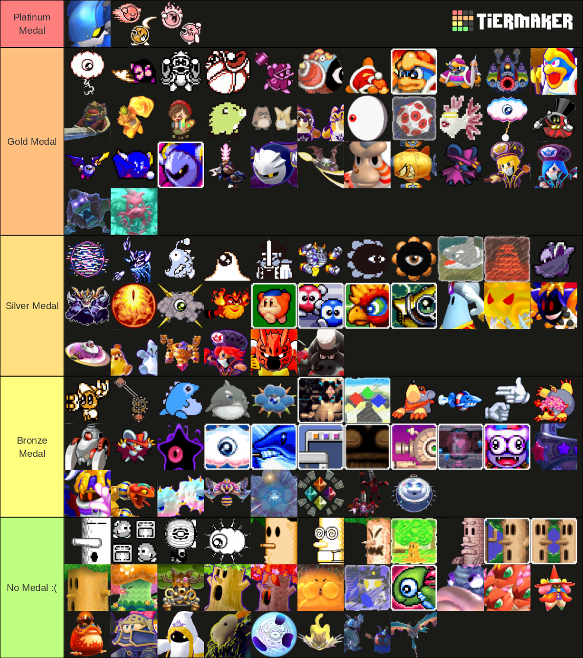 All Regular Kirby Bosses Tier List (Community Rankings) - TierMaker