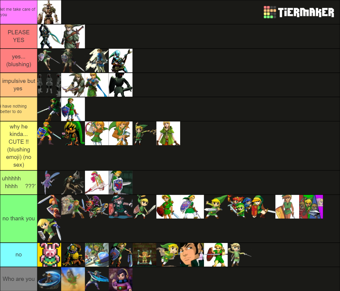 Link's (The Legend Of Zelda) Tier List (Community Rankings) - TierMaker