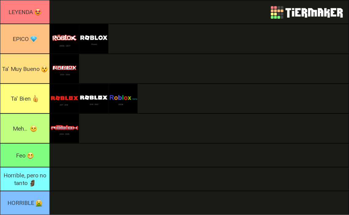 [🇪🇸] Logos De ROBLOX Tier List (Community Rankings) - TierMaker