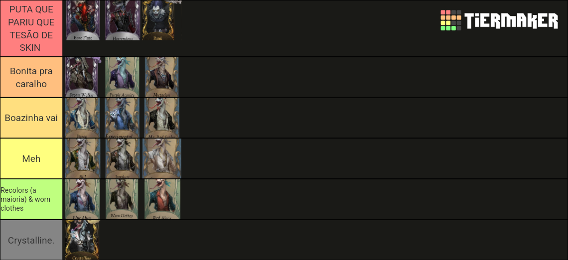 Luchino (Hunter) All skins Identity V (season 22) Tier List (Community ...