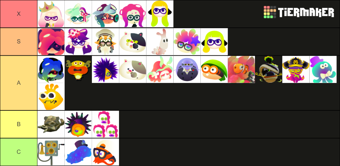 Splatoon 2 Characters Tier List (Community Rankings) - TierMaker