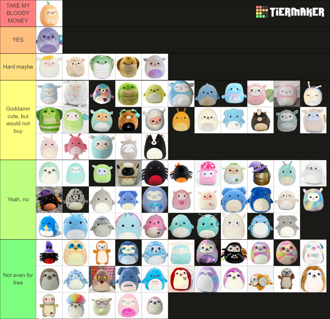 Ranking Squishmallows 16 (Seal to Spider) Tier List (Community Rankings ...