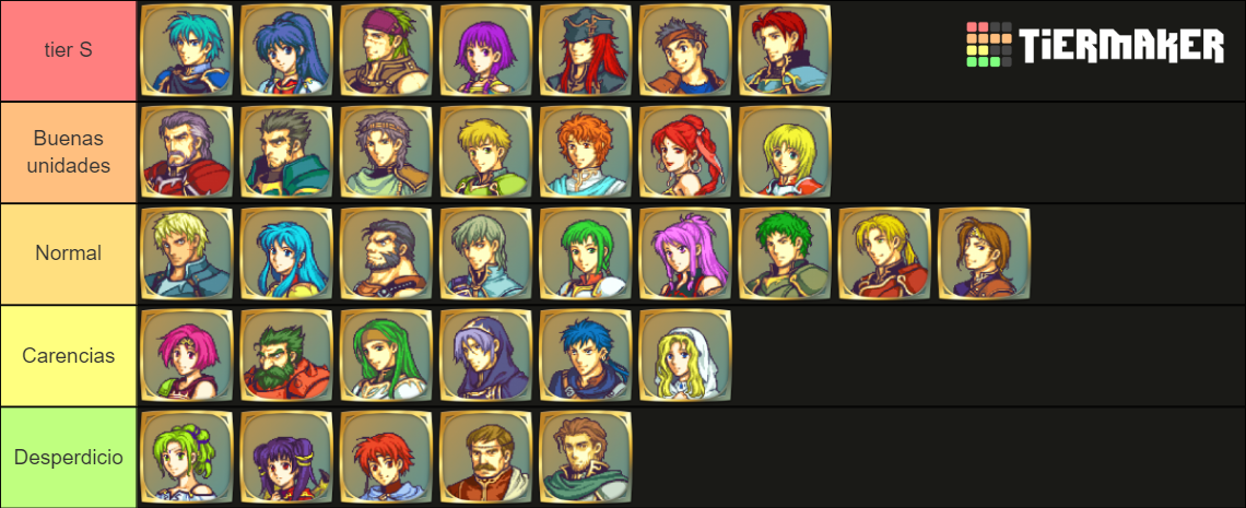 Fire Emblem Sacred Stones Playable Characters Tier List (Community ...