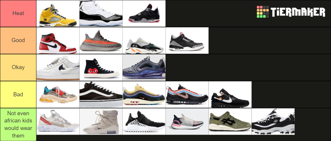 Shoes Tier List (Community Rankings) - TierMaker