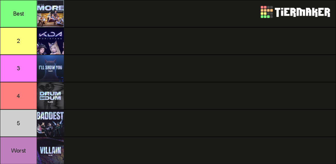 KDA music Tier List (Community Rankings) - TierMaker