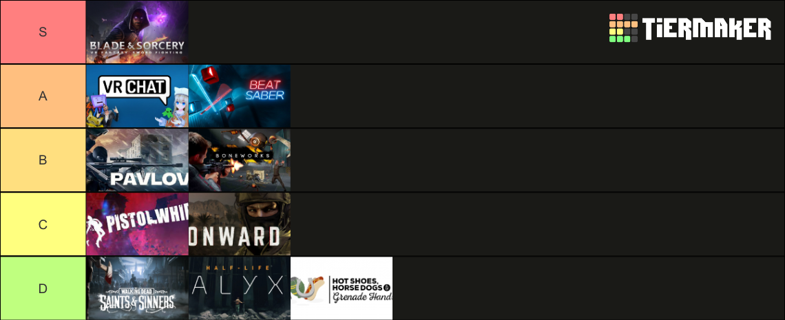 Virtual reality Games Tier List (Community Rankings) - TierMaker