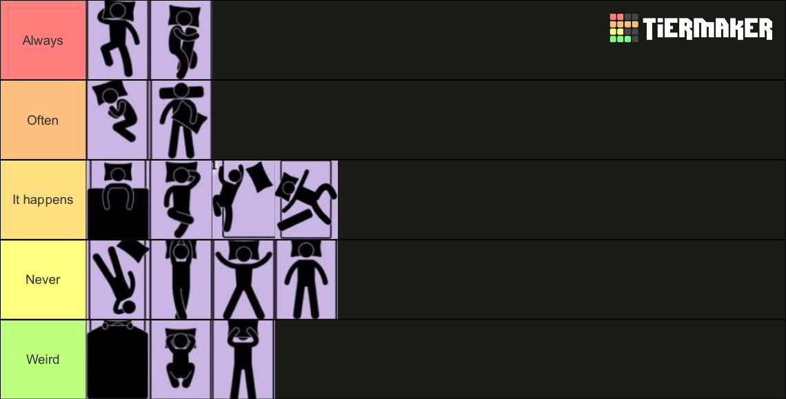 Sleeping positions Rank Tier List (Community Rankings) - TierMaker