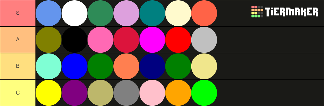 Color Tier List (Community Rankings) - TierMaker