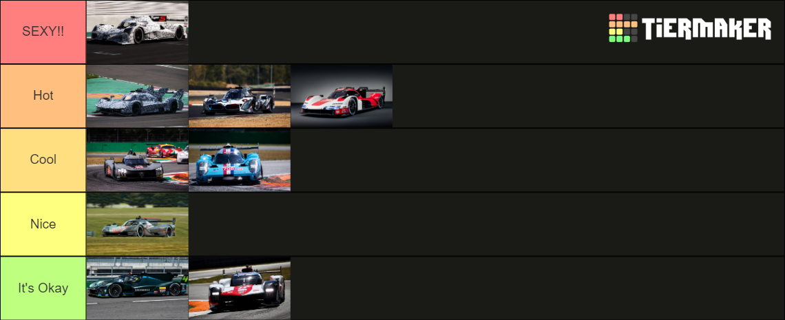Best looking LMH's and LMDh's Tier List (Community Rankings) - TierMaker