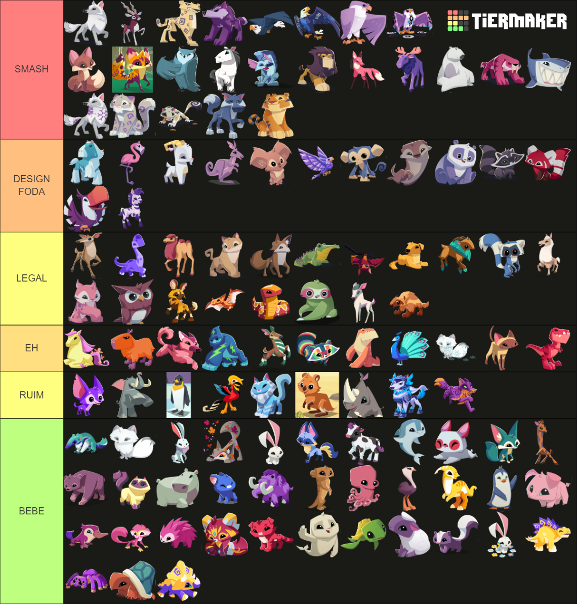 ANIMAL JAM ANIMALS Tier List (Community Rankings) - TierMaker