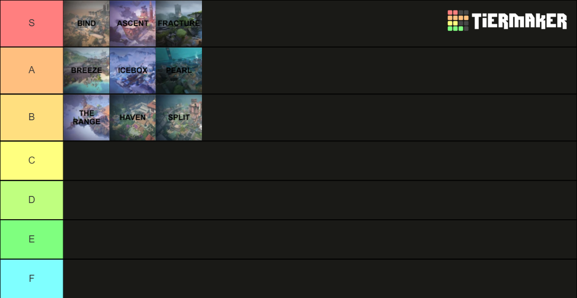ALL Valorant maps (until pearl) Tier List (Community Rankings) - TierMaker