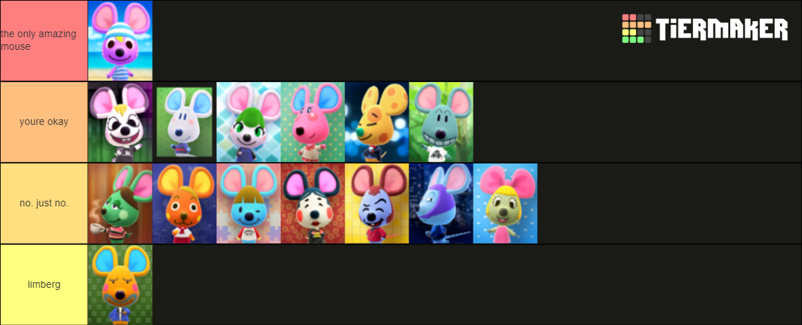 Animal Crossing NH - Mice Tier List (Community Rankings) - TierMaker