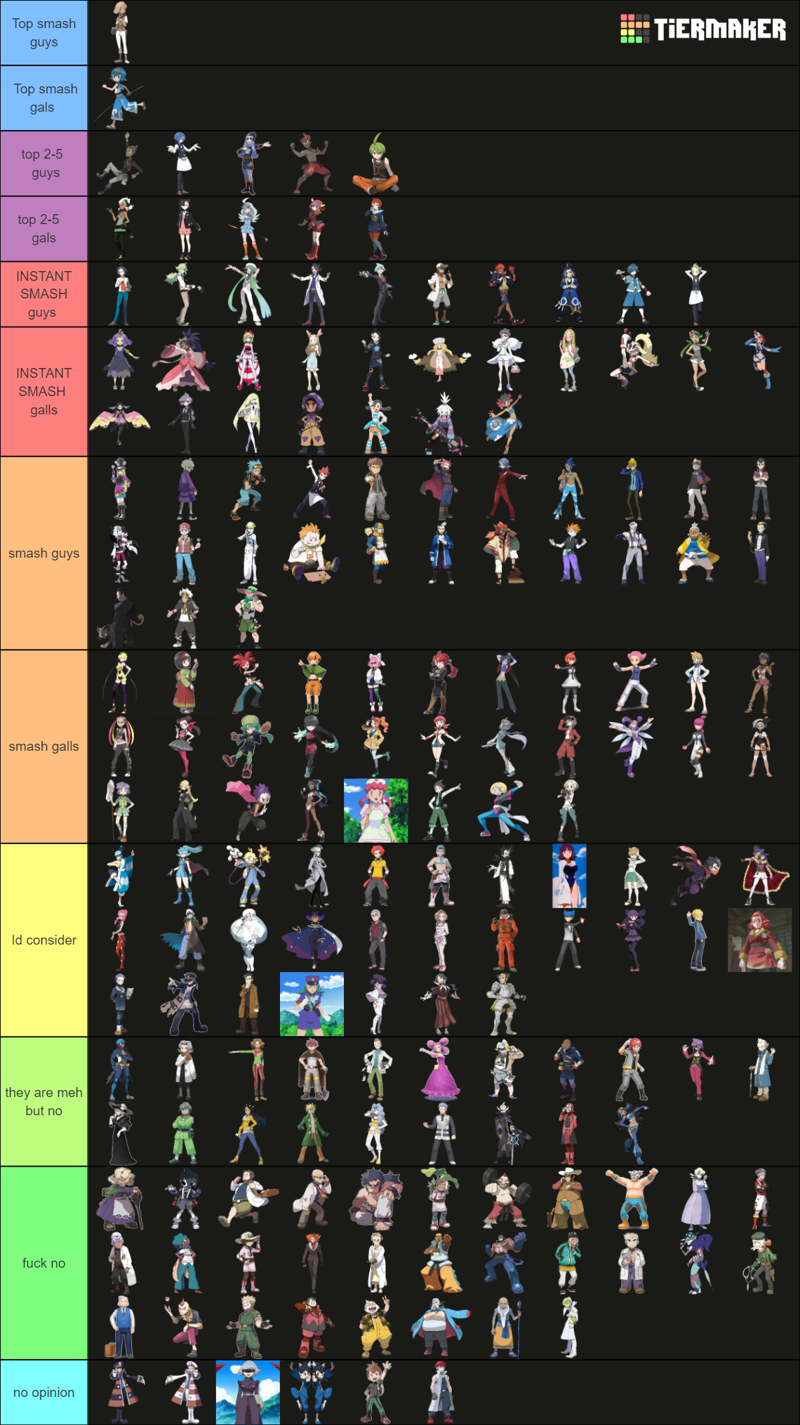 Smash or Pass Pokemon Trainer Edition Tier List (Community Rankings) - TierMaker