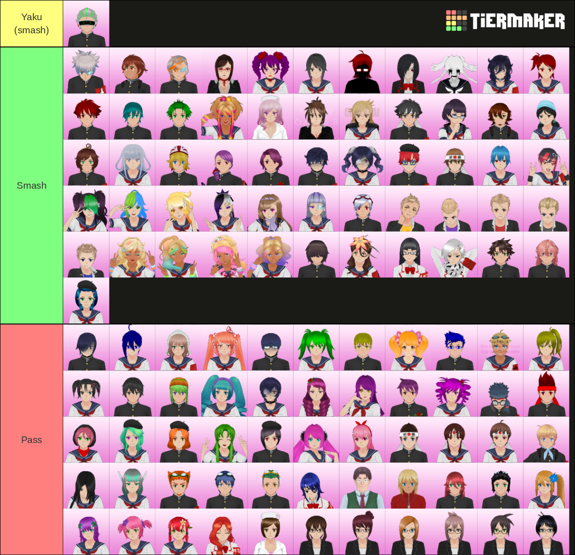 Yandere Simulator Characters Tier List (Community Rankings) - TierMaker