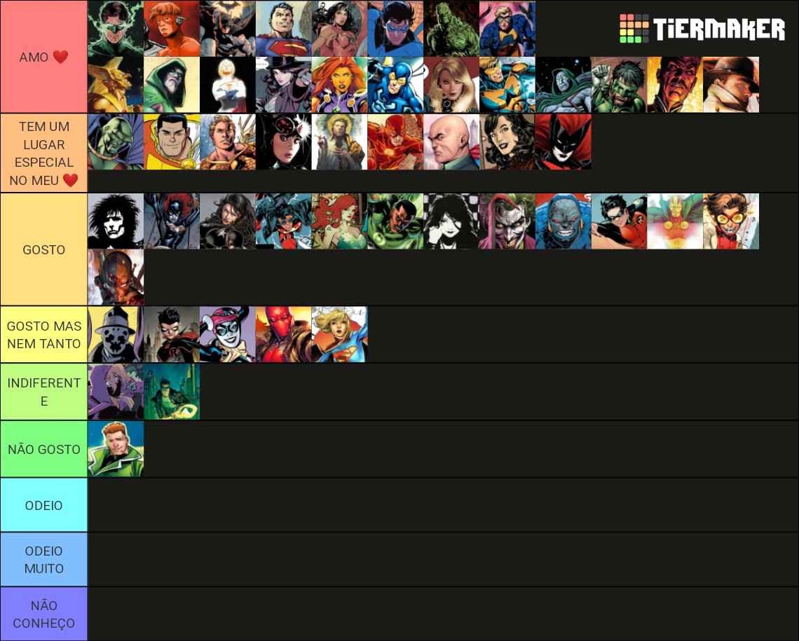 Rank Melhores e Piores Personagens da DC Tier List (Community Rankings ...