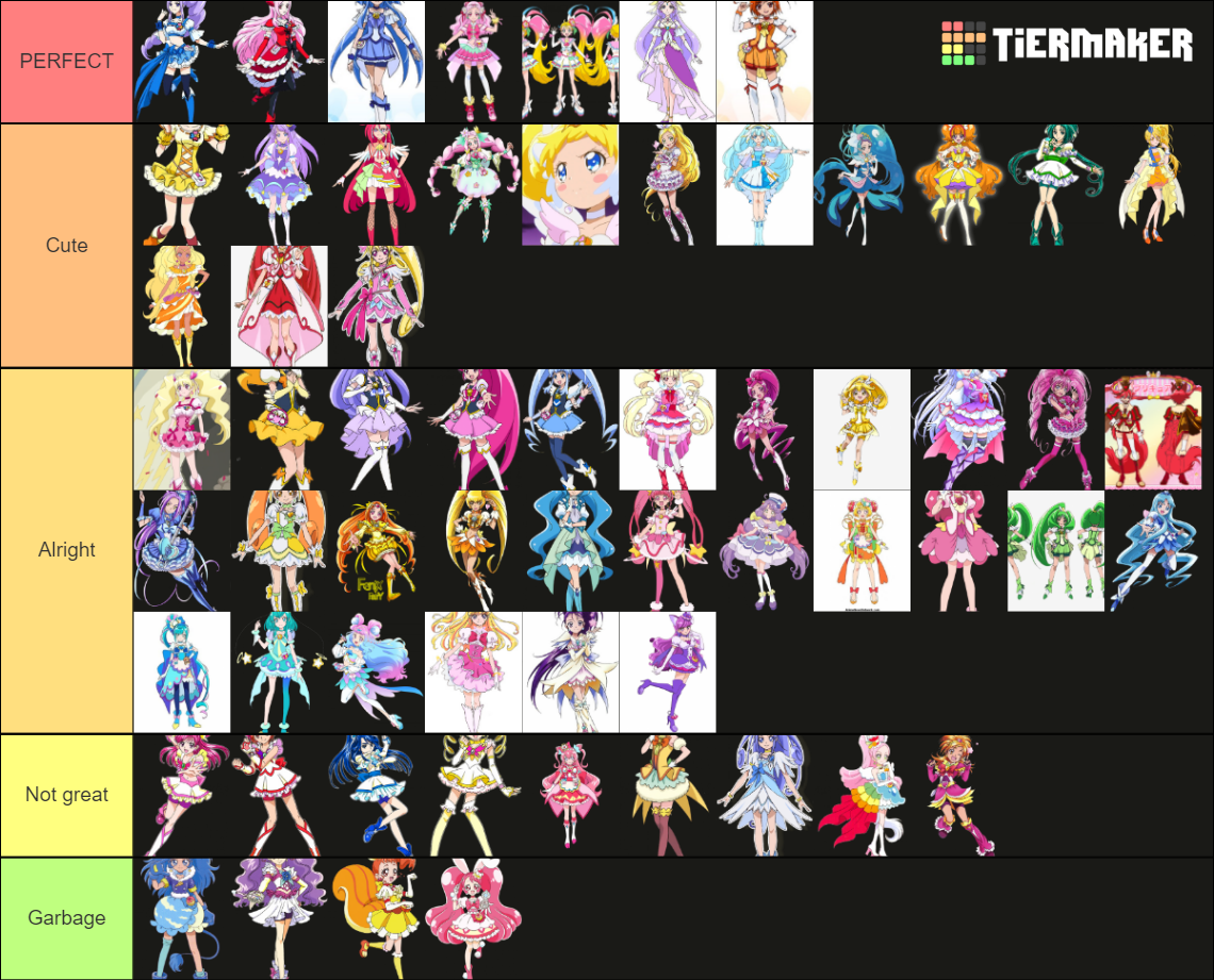 Ranking Pretty Cure Designs Tier List (Community Rankings) - TierMaker
