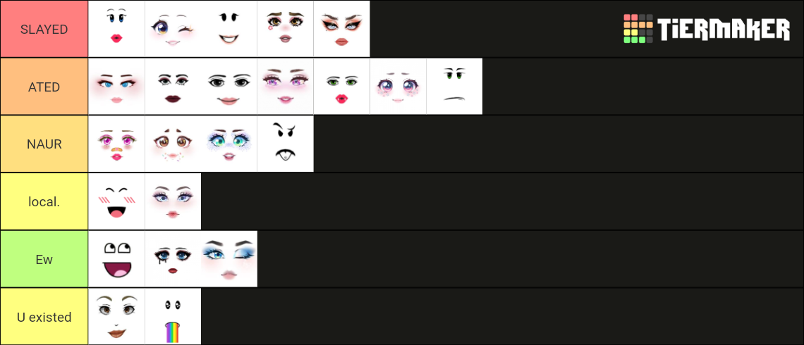 Barb/model faces Tier List (Community Rankings) - TierMaker