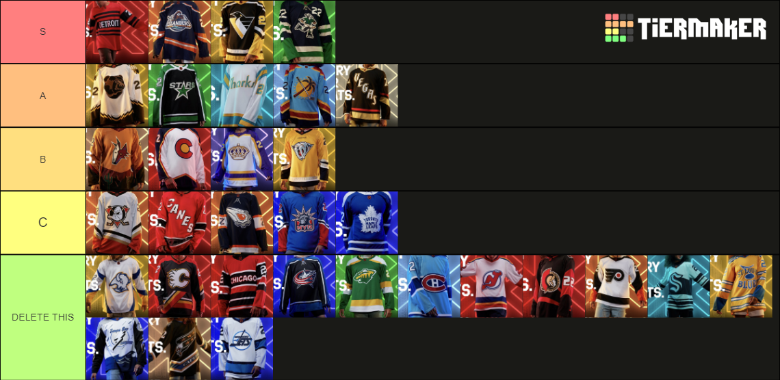 NHL Reverse Retros Version 2 Tier List (Community Rankings) - TierMaker