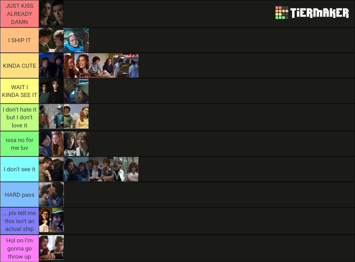 Stranger Things Ships 👁👁💅 Tier List (Community Rankings) - TierMaker