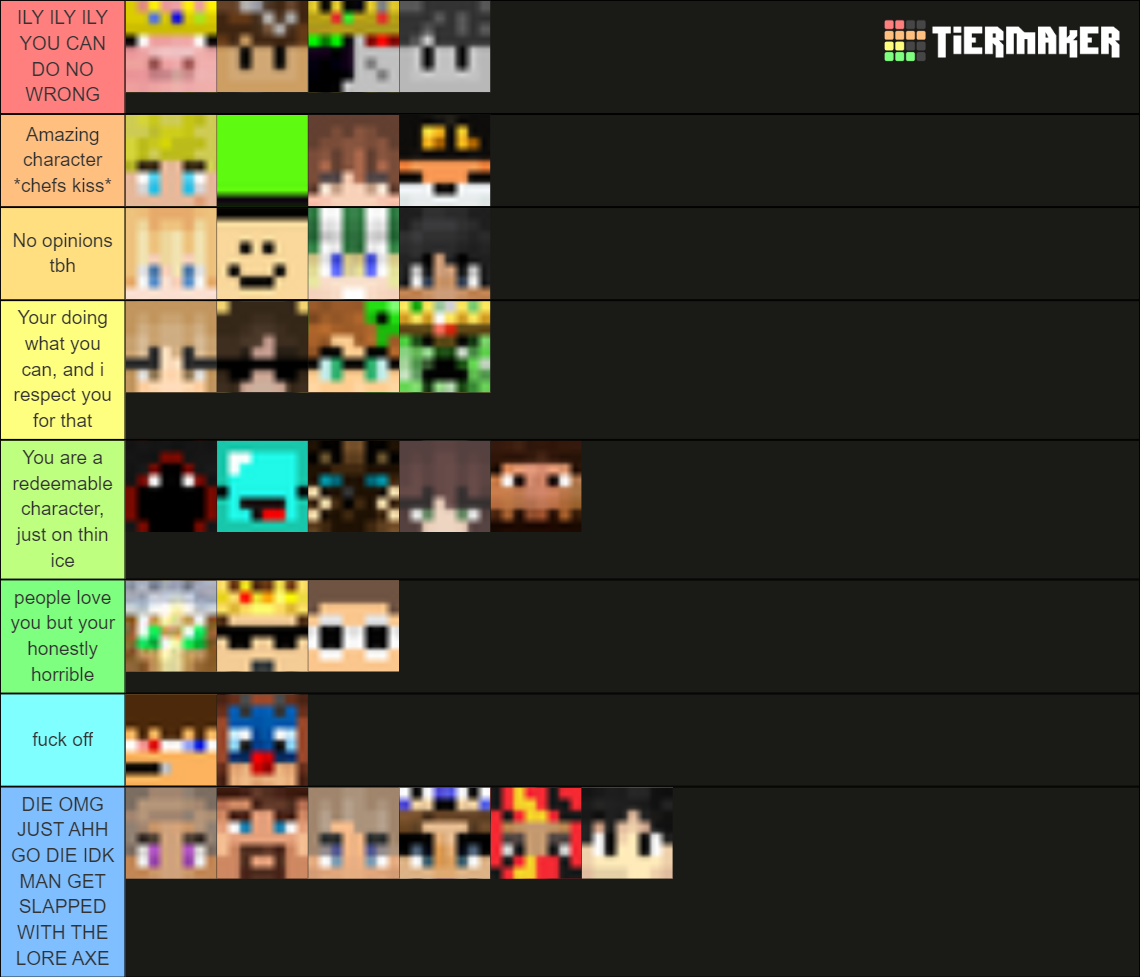 DSMP Character Tier List (Community Rankings) - TierMaker