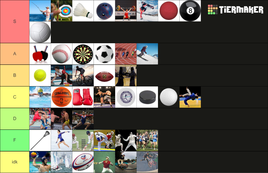 Ultimate Sports Tier List (Community Rankings) - TierMaker