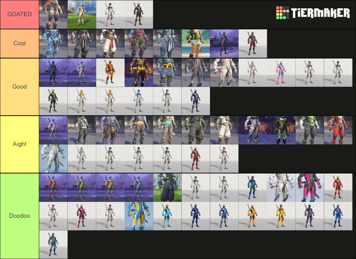 Overwatch (2) EVERY Genji skin Tier List (Community Rankings) - TierMaker
