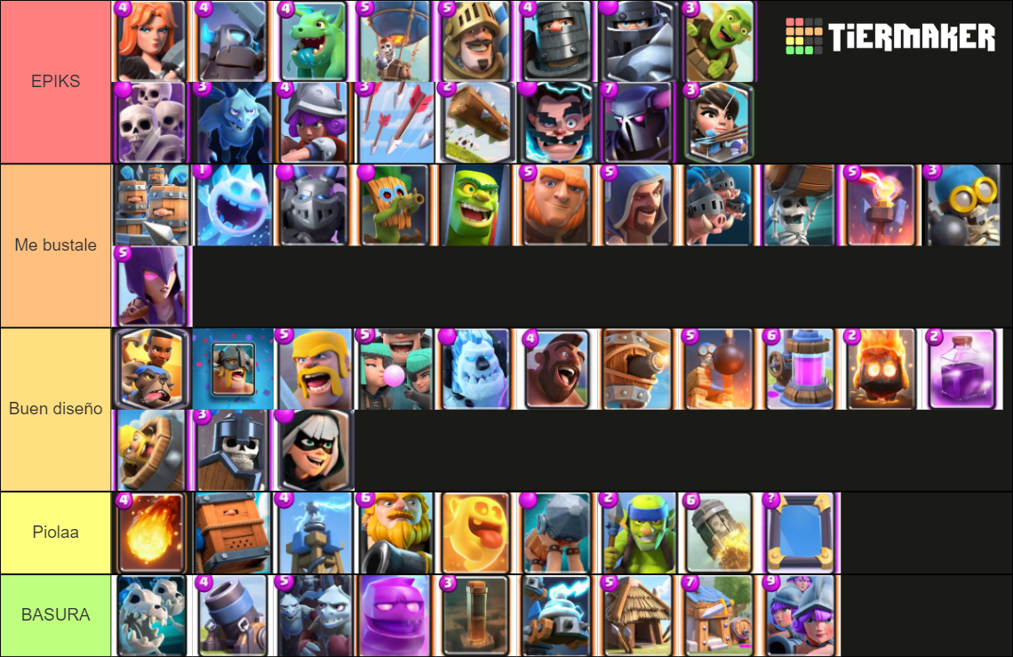 CLASH ROYALE CARTAS Tier List (Community Rankings) - TierMaker
