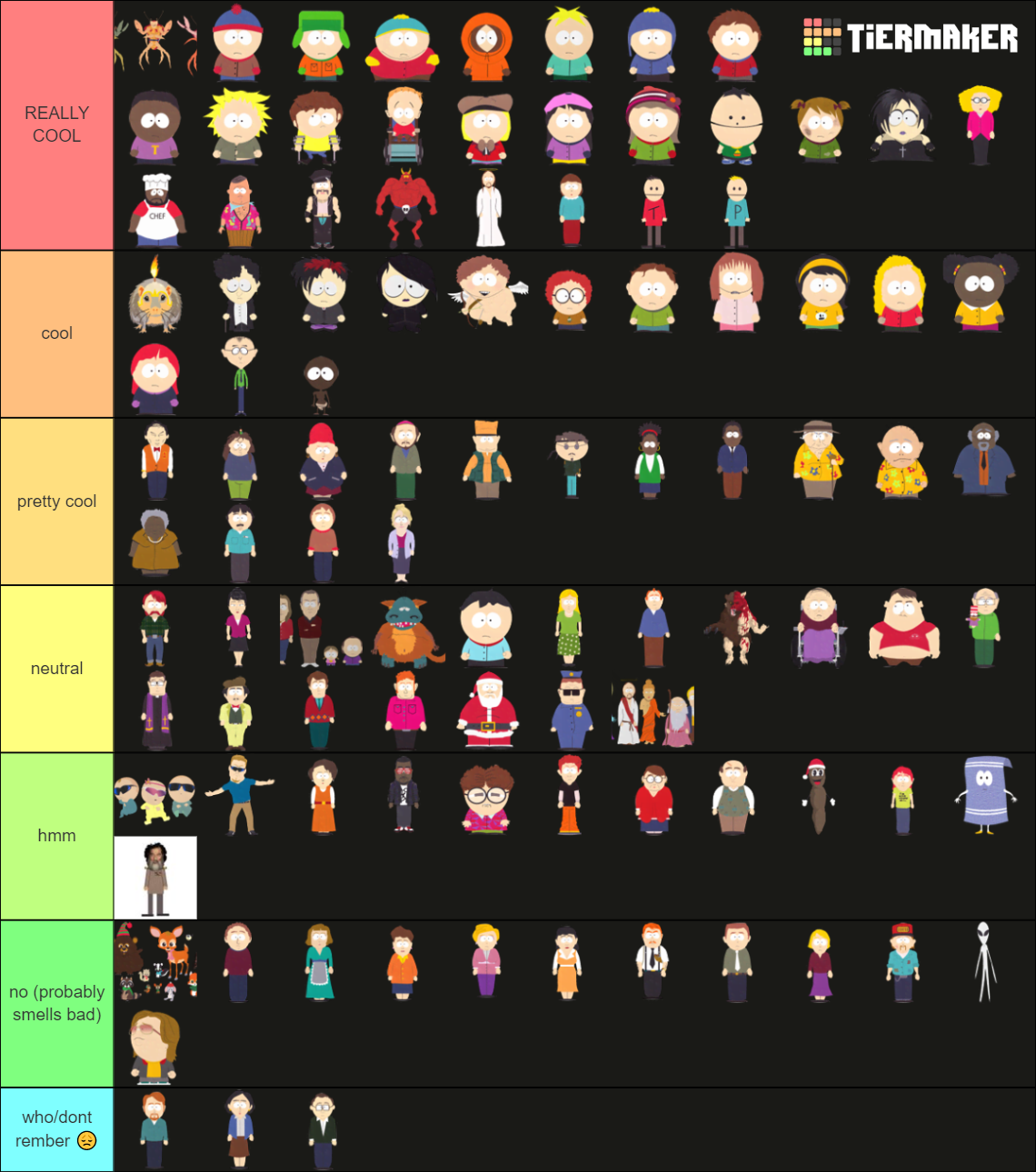 Ultimate South Park Character Tier List (Community Rankings) - TierMaker