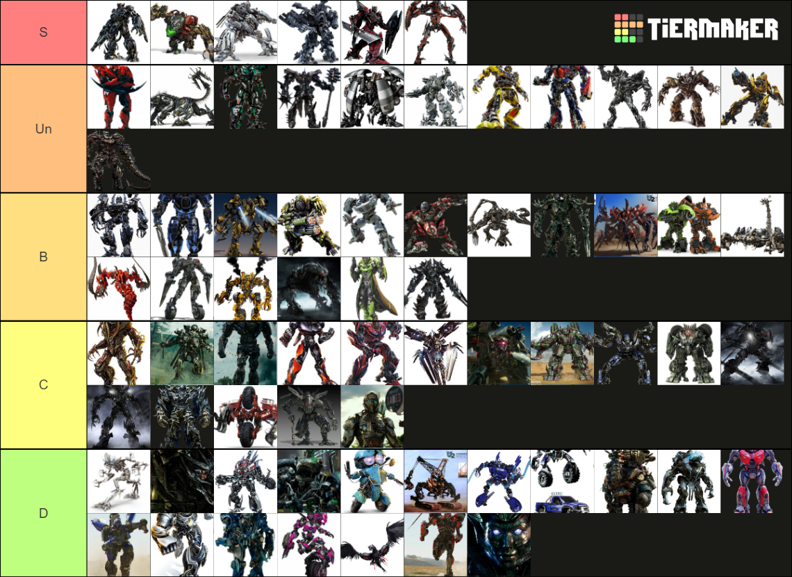 Movie Transformers Tier List (Community Rankings) - TierMaker