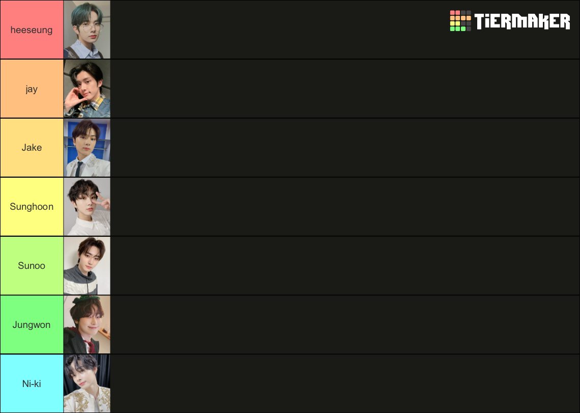enhypen members Tier List (Community Rankings) - TierMaker