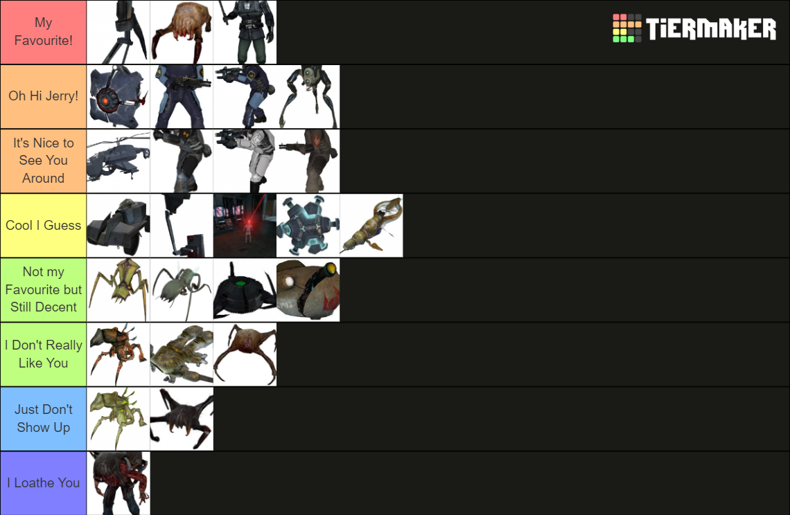 All Half-Life's 2 Enemies Tier List (Community Rankings) - TierMaker