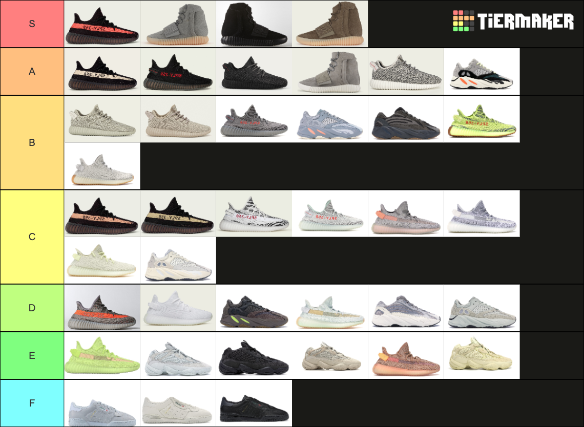 All Yeezy Colorways Tier List (Community Rankings) - TierMaker