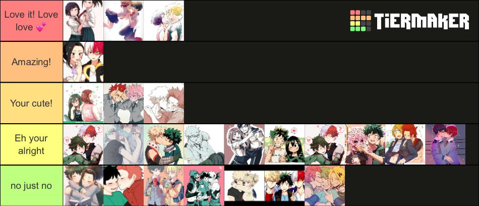 mha ships Tier List (Community Rankings) - TierMaker