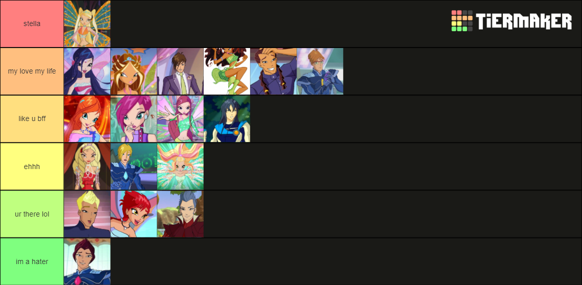 Winx Characters Tier List (Community Rankings) - TierMaker