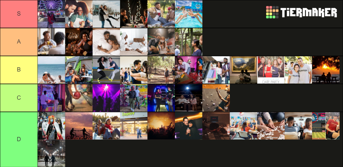 Date Night Ideas! Tier List (Community Rankings) - TierMaker
