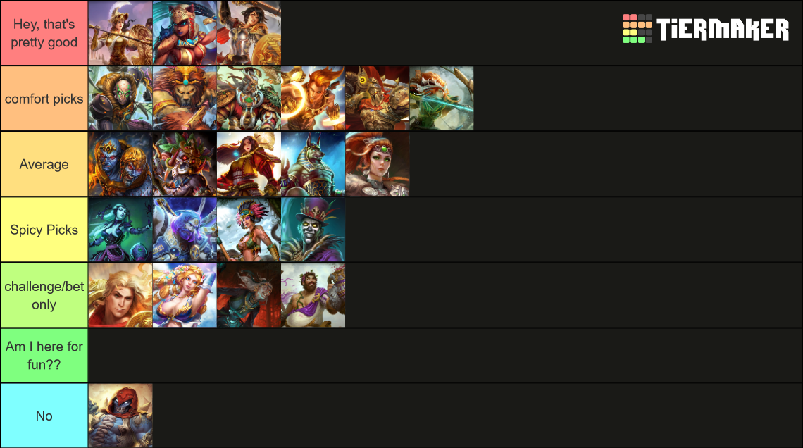 SMITE God Tierlist (Lancelot) Tier List (Community Rankings) - TierMaker