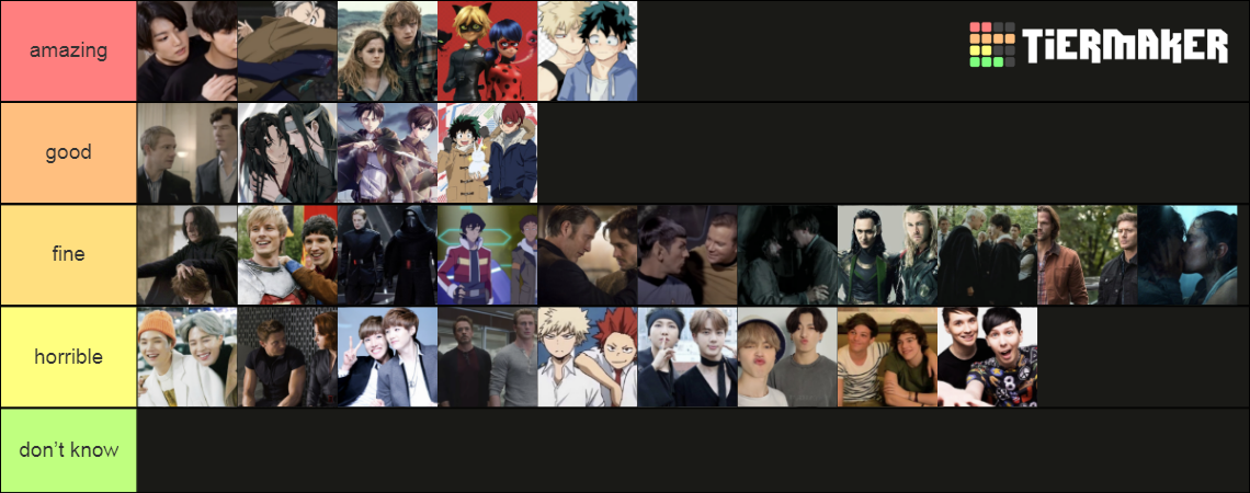 Top 50 Ships On ao3 Tier List (Community Rankings) - TierMaker