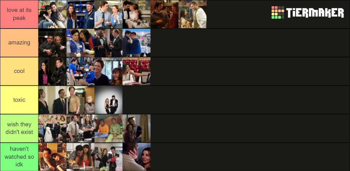sitcom couples Tier List (Community Rankings) - TierMaker