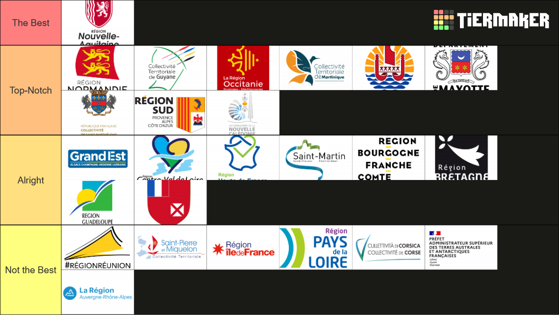 Logos of French Regions and Territories Tier List (Community Rankings ...