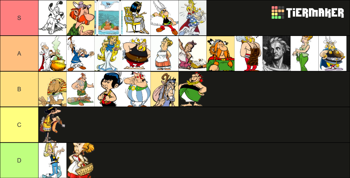 Asterix Characters Tierlist Tier List (Community Rankings) - TierMaker