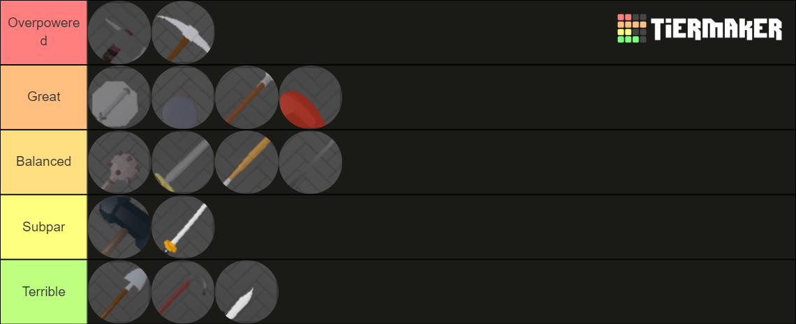 Melee Smash Legacy Best Weapon v2 Tier List (Community Rankings) - TierMaker