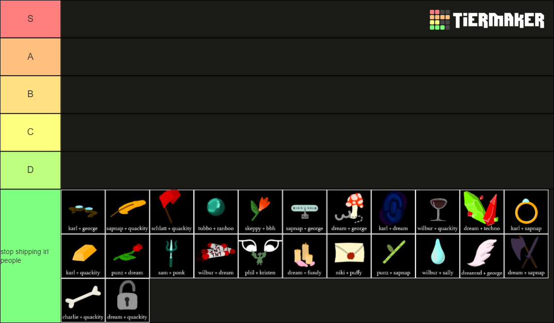 Dream SMP Ships Tier List (Community Rankings) - TierMaker