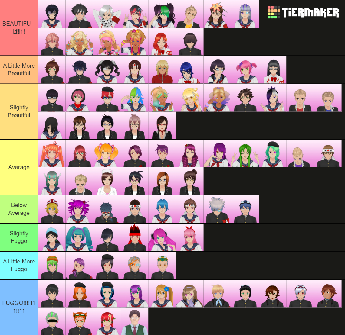 Yandere Simulator Character Design Tier List (Community Rankings ...