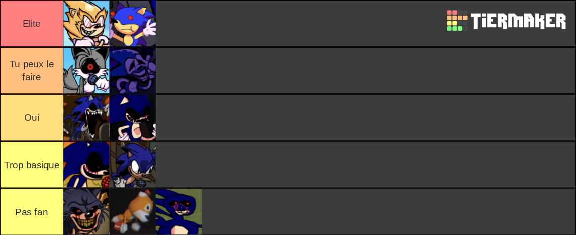 FNF Vs Sonic.exe Round 2 Tier List (Community Rankings) - TierMaker