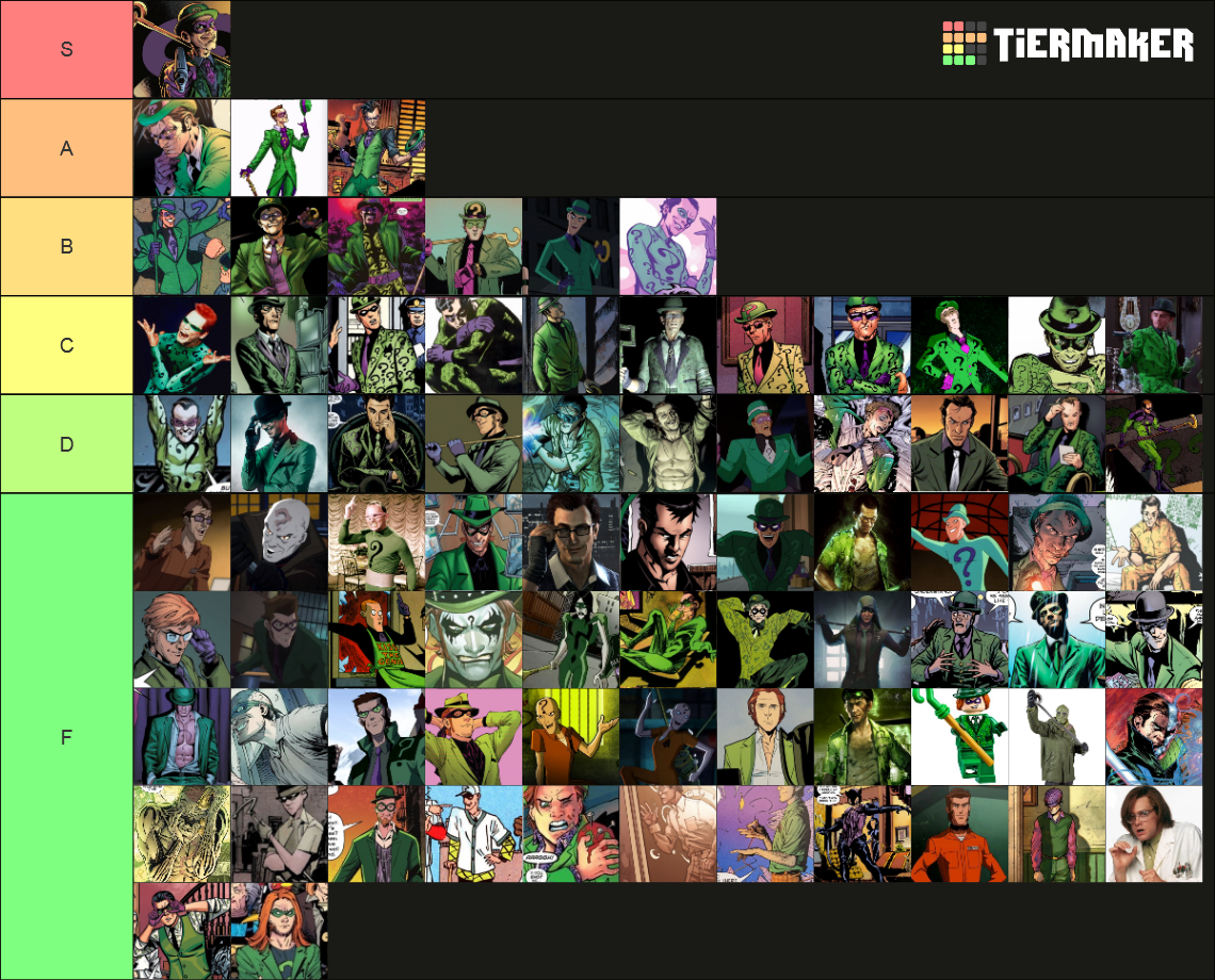 Riddler Designs Tier List (Community Rankings) - TierMaker