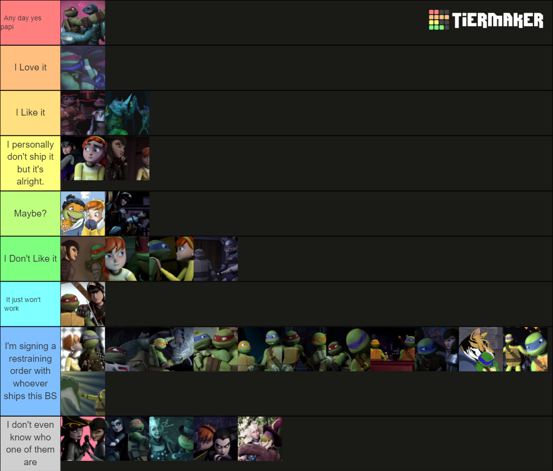 TMNT 2012 Ships Tier List (Community Rankings) - TierMaker