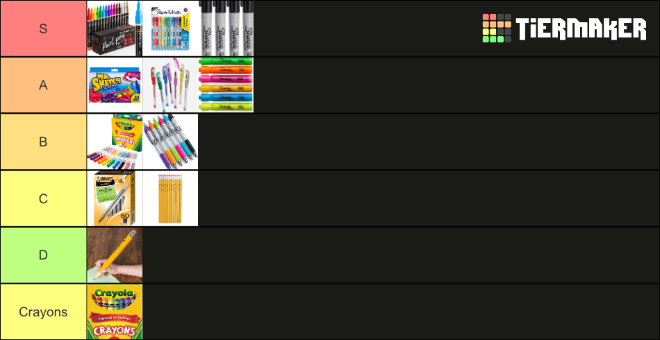Writing Utensils Tier List (Community Rankings) - TierMaker