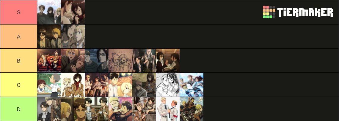 attack on titan aot shingeki no kyojin snk ship Tier List (Community Rankings) - TierMaker