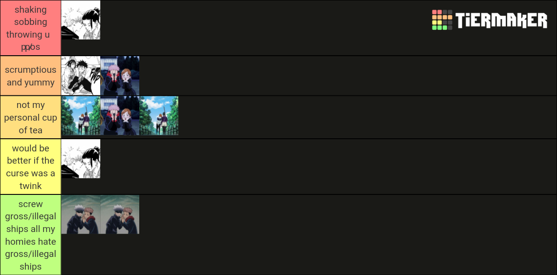 jjk ships Tier List (Community Rankings) - TierMaker